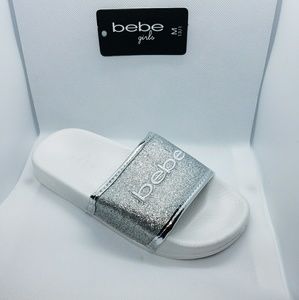 bebe | Shoes | Girls Bebe Glitter Texture Slides | Poshmark